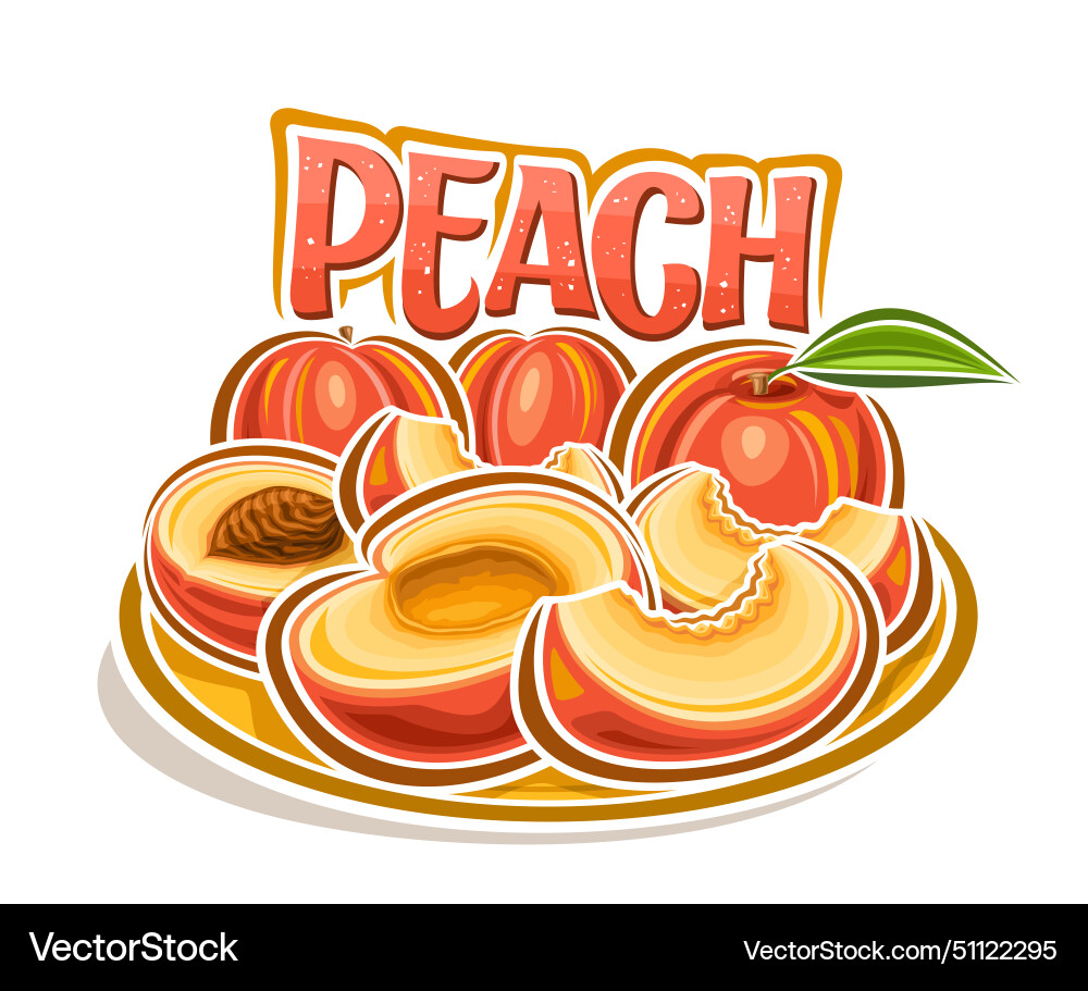 Logo for peach Royalty Free Vector Image - VectorStock