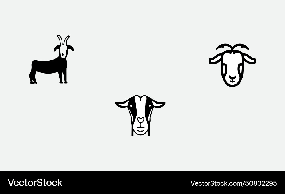 Minimal style icon boer goat Royalty Free Vector Image