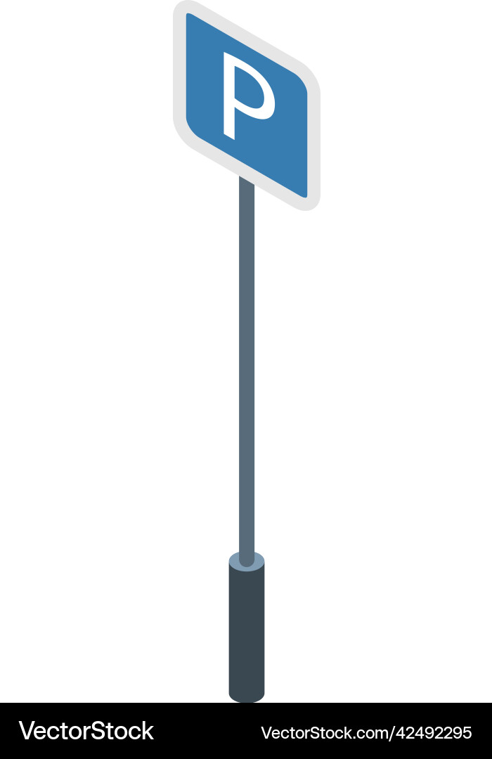 Parking sign post composition Royalty Free Vector Image