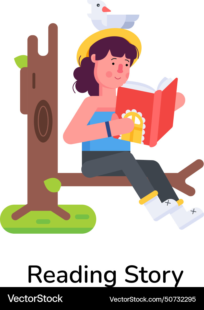 Reading story Royalty Free Vector Image - VectorStock