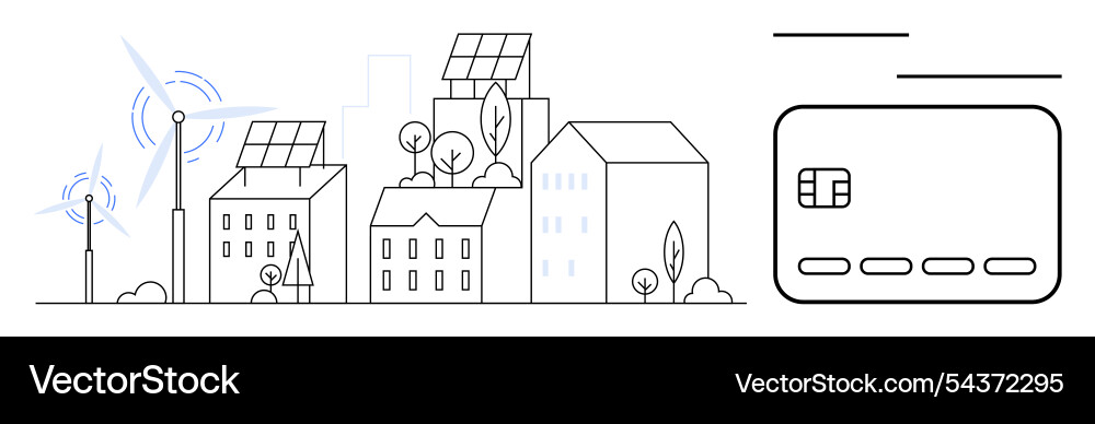 Renewable energy-powered buildings and digital Vector Image