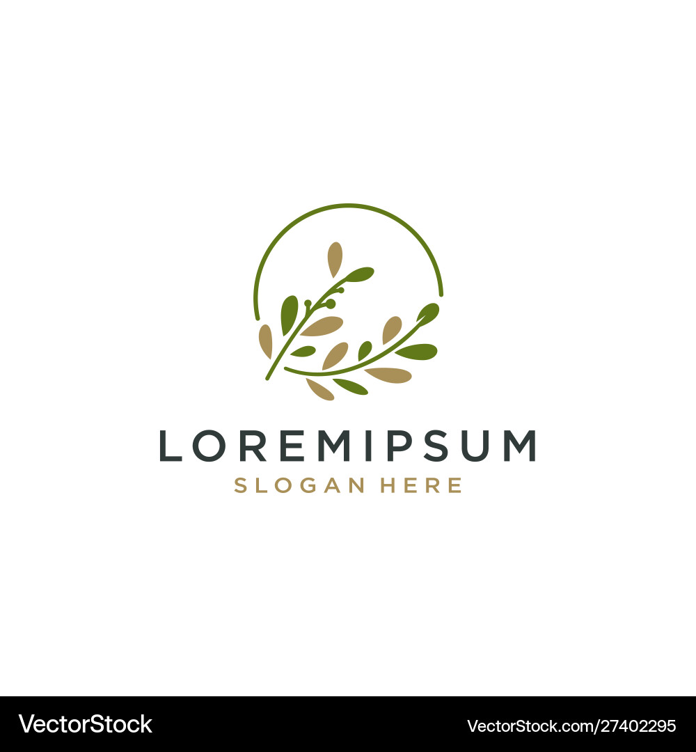 Tree branch with leaf logo design Royalty Free Vector Image