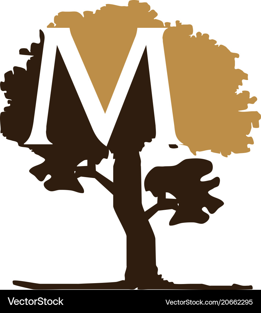 Baumbrief m Lizenzfreies Vektorbild - VectorStock