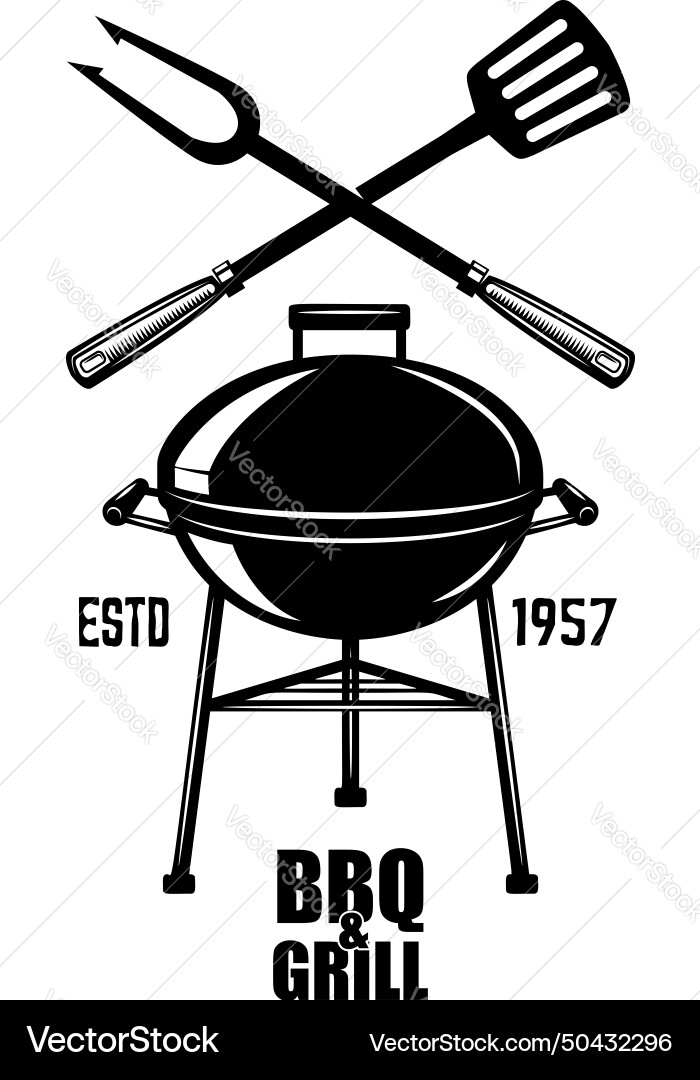 Bbq emblem badge grill party Royalty Free Vector Image