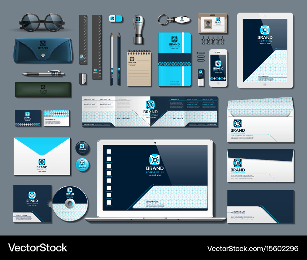 Business corporate identity items set Royalty Free Vector