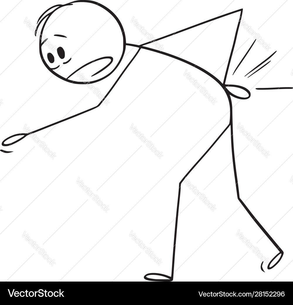 Cartoon man suffering pain or backache Royalty Free Vector