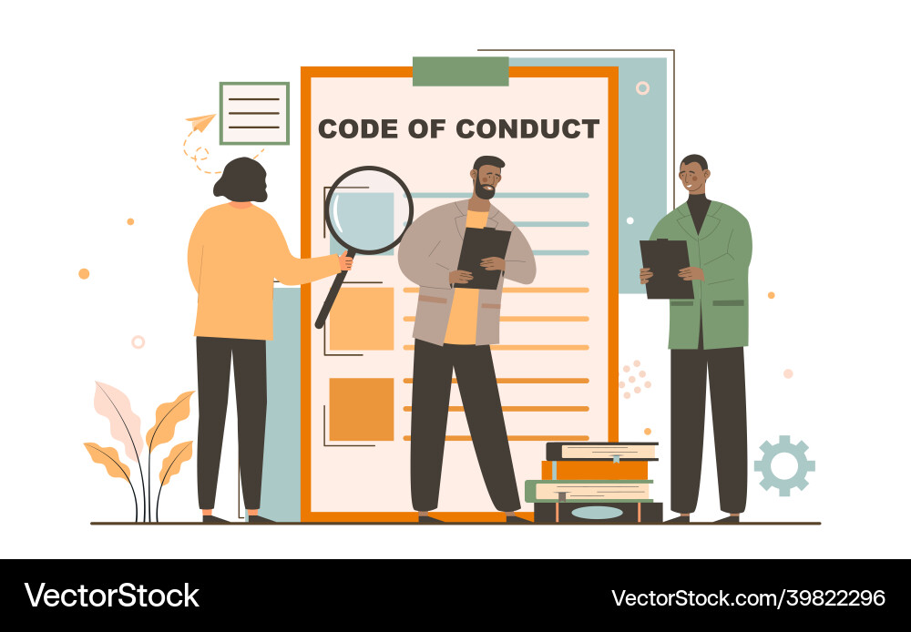 Code of conduct concept Royalty Free Vector Image
