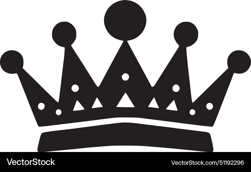 Crown - black and white Royalty Free Vector Image