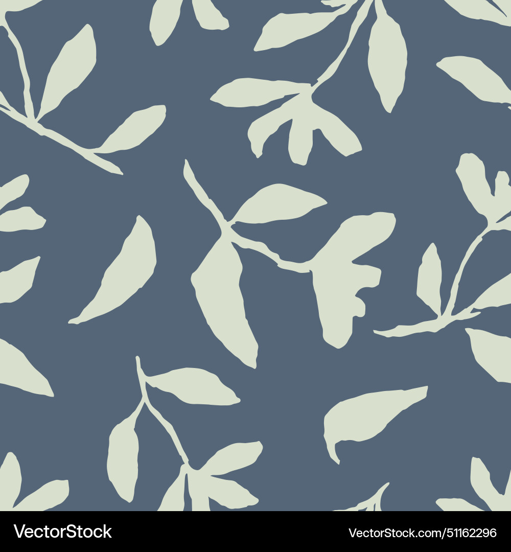 Flower and leaf seamless pattern Royalty Free Vector Image