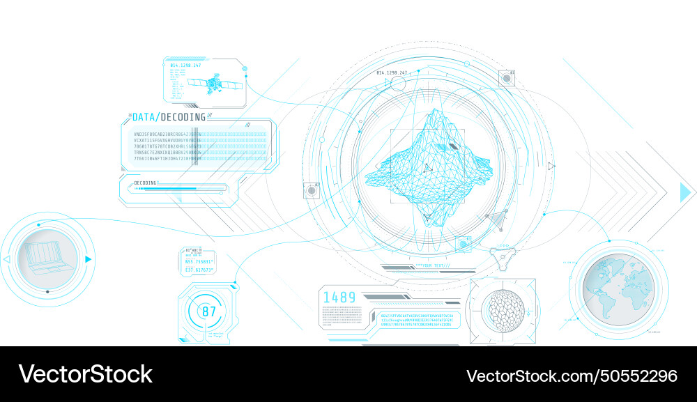 Futuristic geoscience software screen design Vector Image