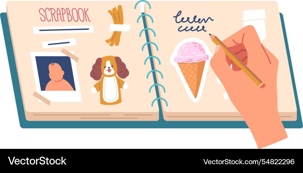 Hand writing in scrapbook Royalty Free Vector Image