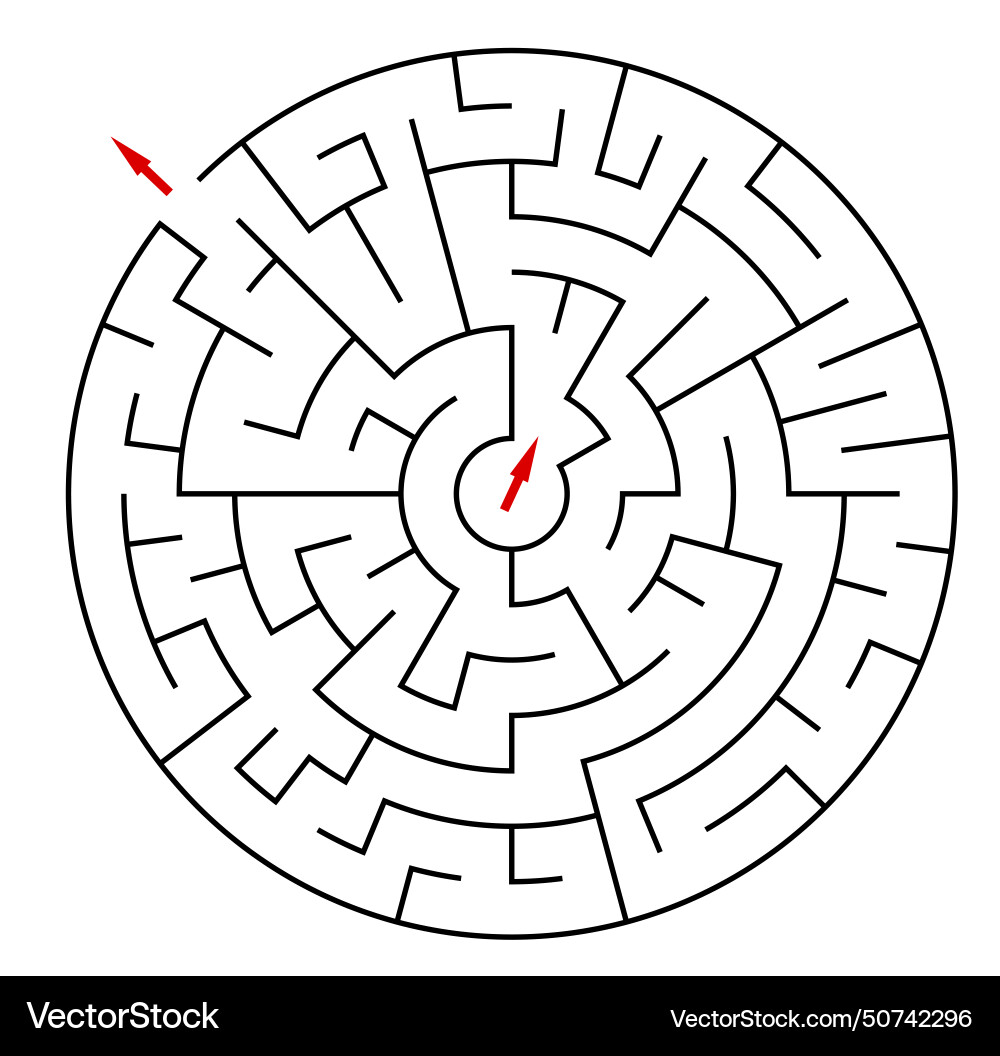 Little round labirinth easy black Royalty Free Vector Image