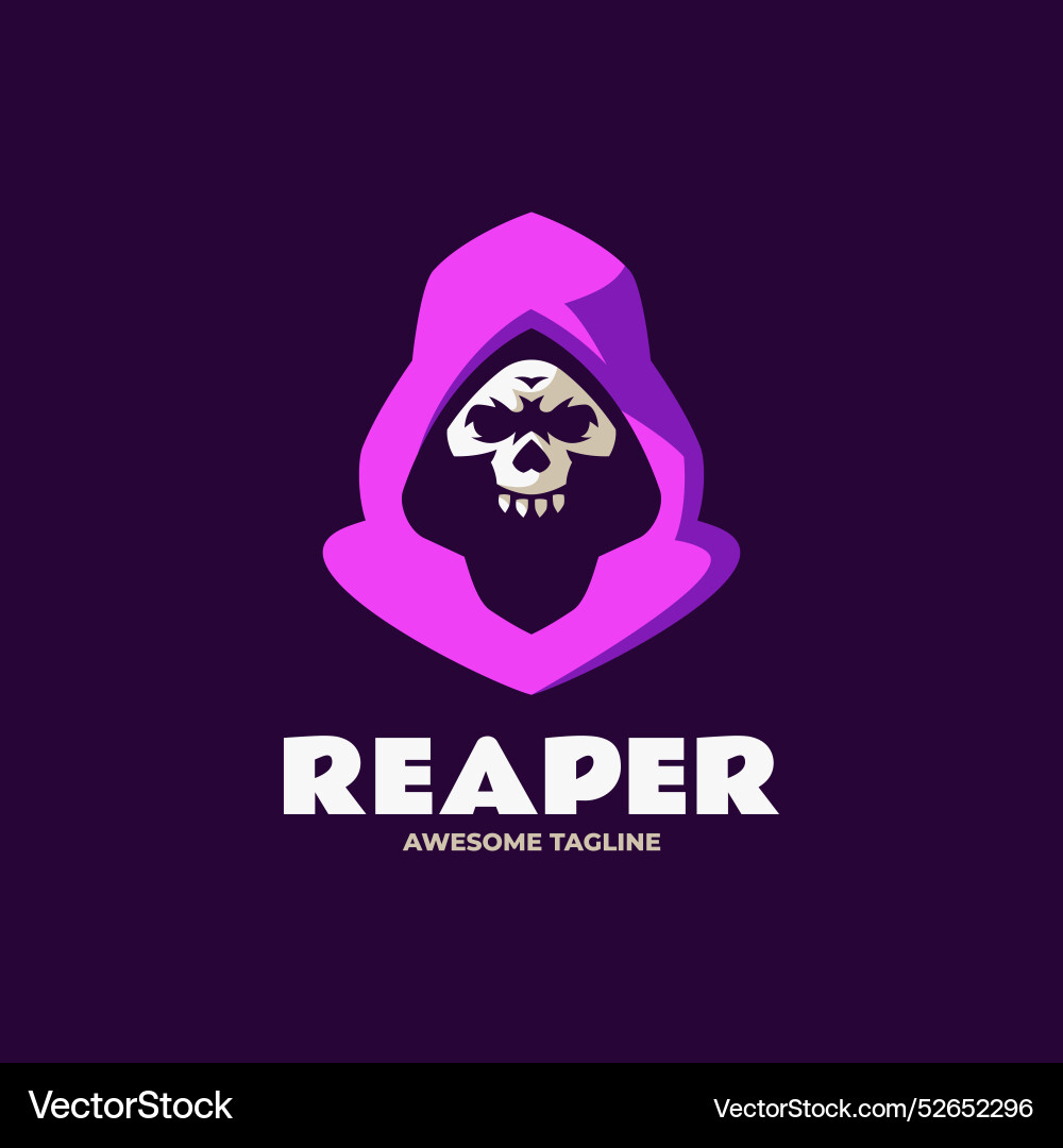 Logo reaper simple mascot style Royalty Free Vector Image