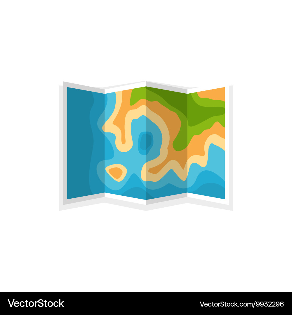 Map in a flat style navigation travelhiking Vector Image