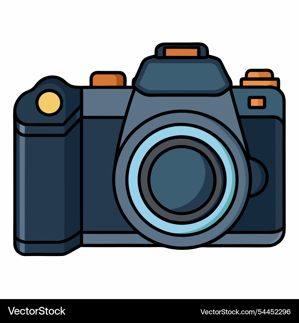 Mirrorless camera flat white background Royalty Free Vector