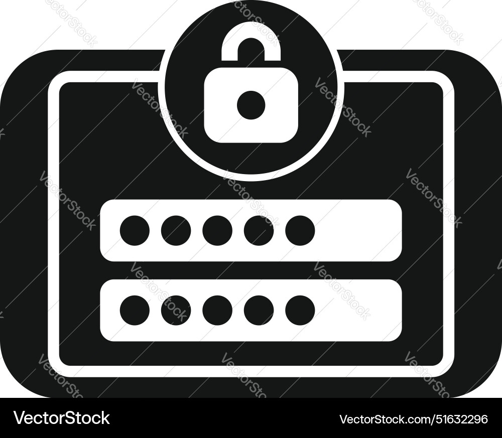 Secure login form with password and padlock icon Vector Image