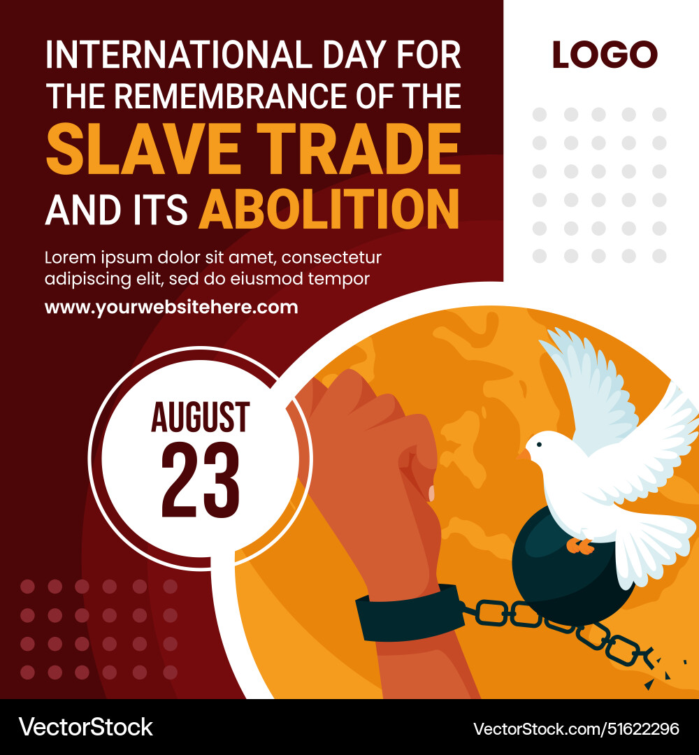 Slave trade and abolition day social media flat Vector Image
