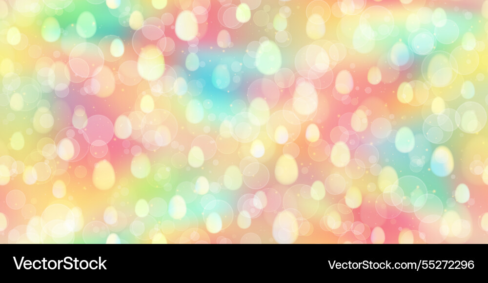 Sweet candy easter bg with egg shape bokeh Vector Image