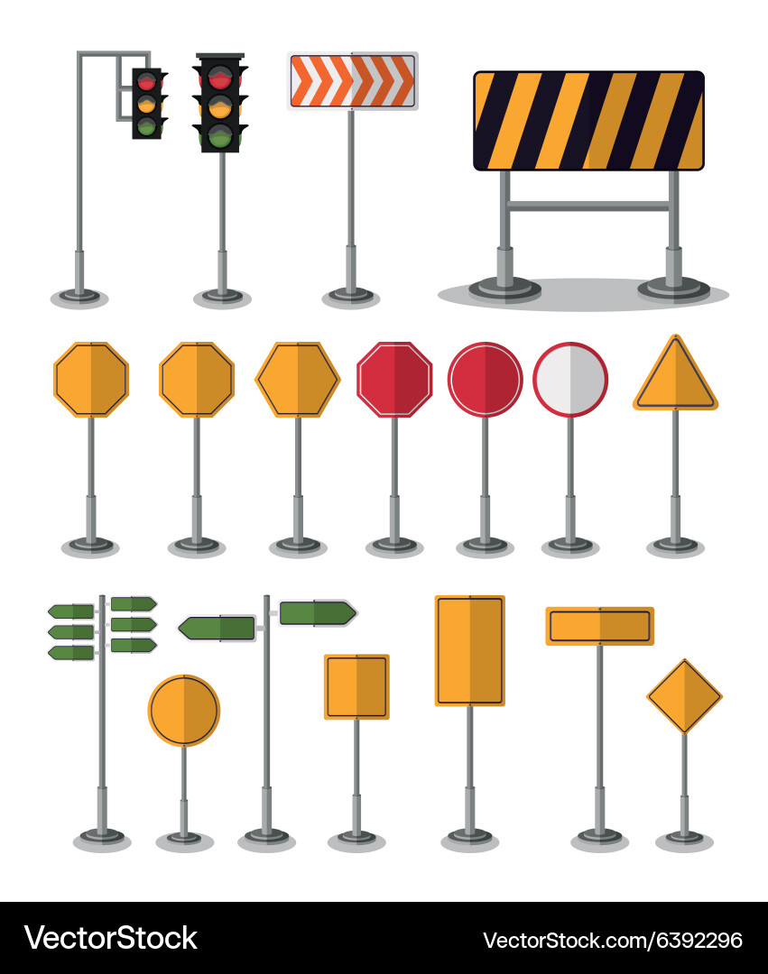 Traffic Sign Collection Royalty Free Vector Image