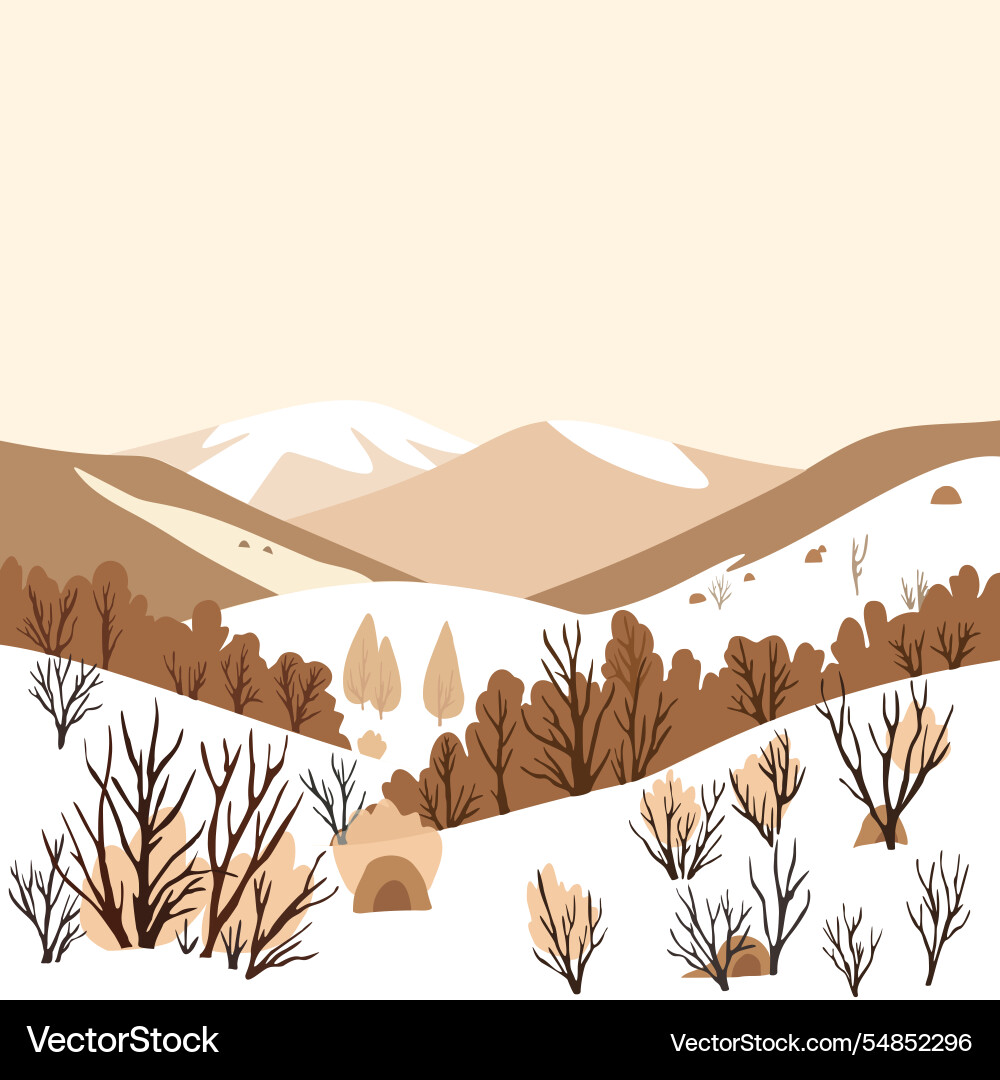 Winter Forest Scene Royalty Free Vector Image - VectorStock