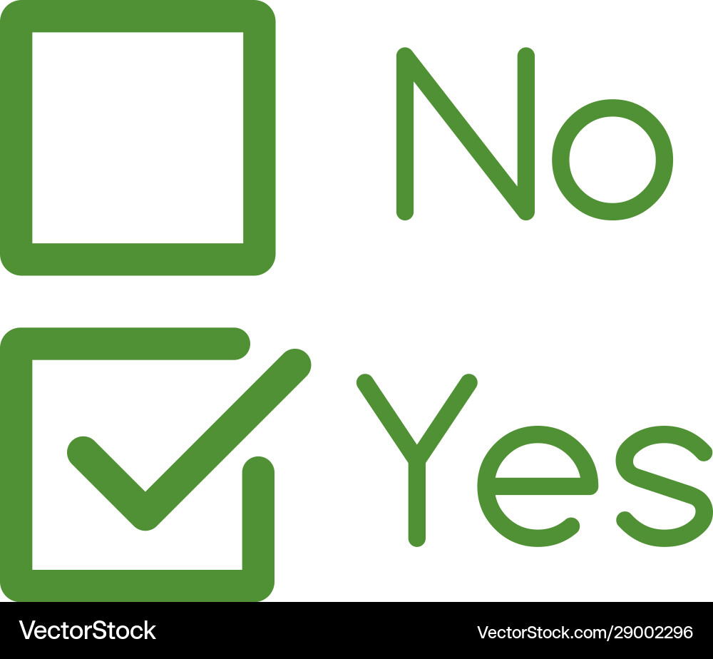 Yes and no checkbox set with blank checked Vector Image Yes and no checkbox set with blank checked Vector Image