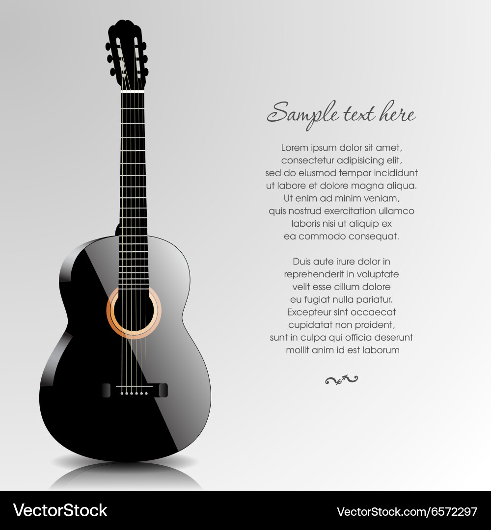 Abstract music background with guitar Royalty Free Vector