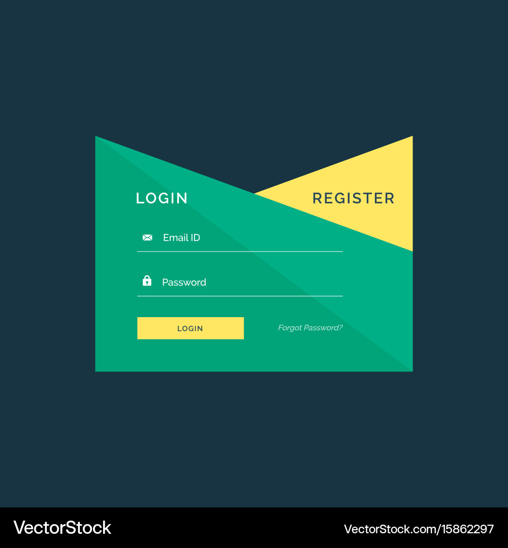 Creative login template design in geometric style Vector Image