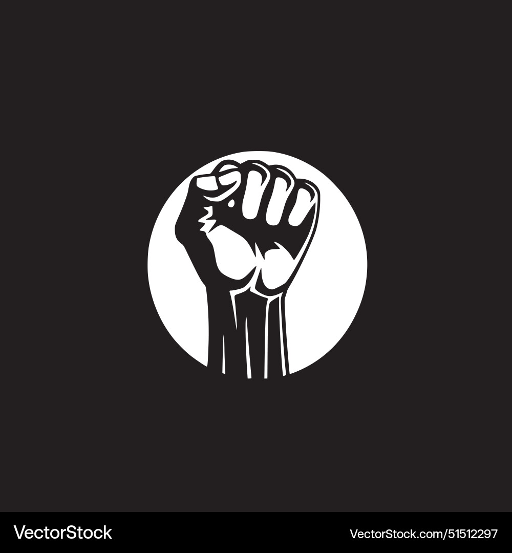 Fist - minimalist and flat logo Royalty Free Vector Image