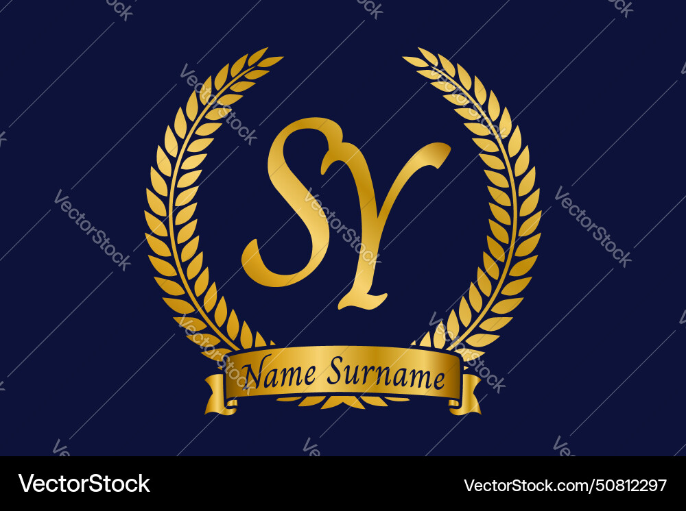 Initial letter s and y sy monogram logo design Vector Image