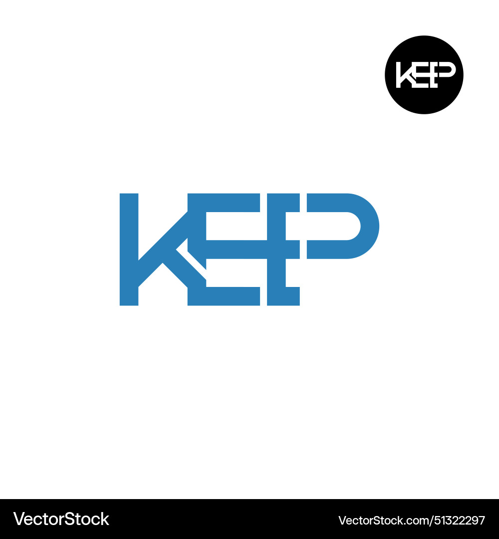 Kep logo letter monogram design Royalty Free Vector Image