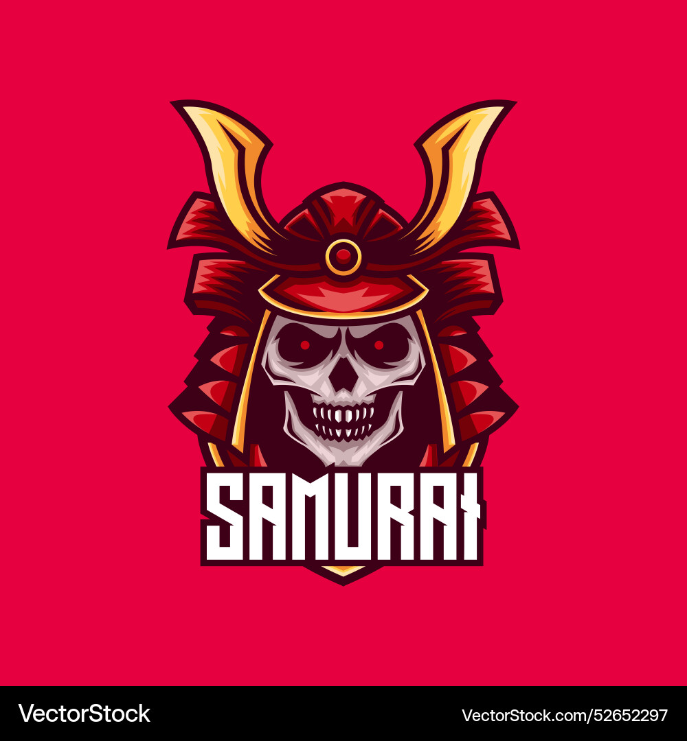 Logo samurai e- sport and style Royalty Free Vector Image