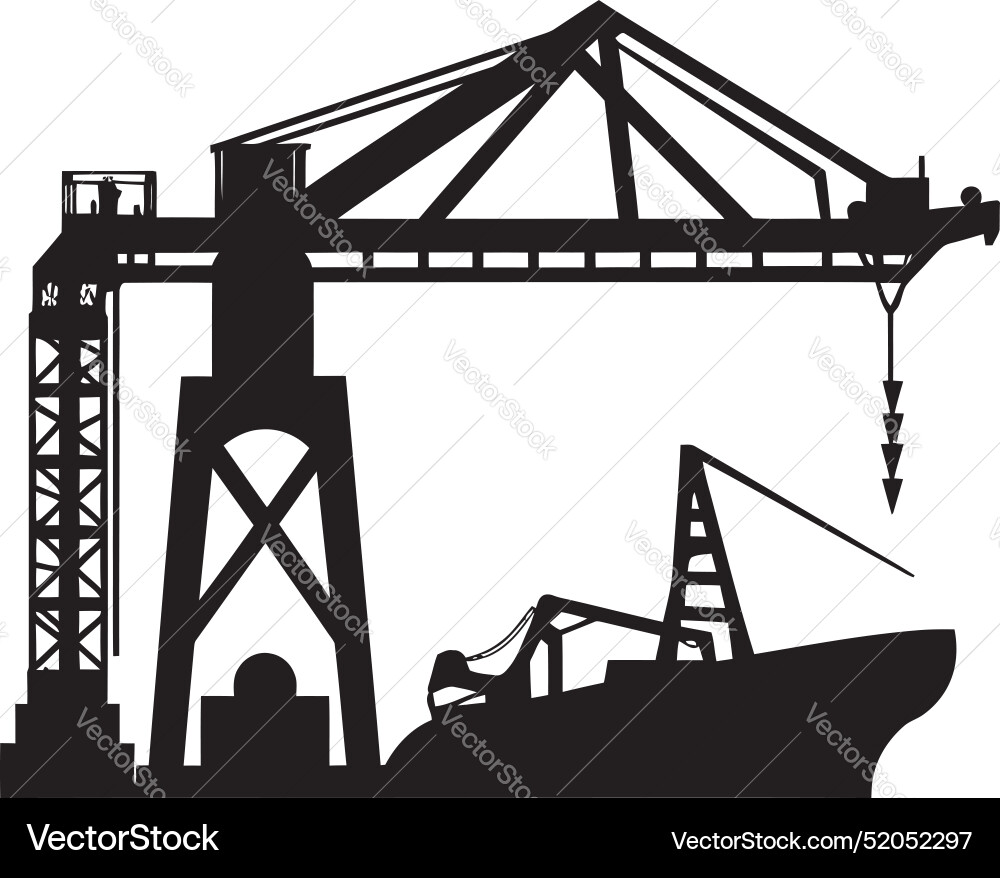Maritime container terminal symbol port crane Vector Image