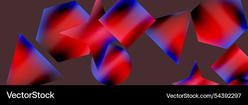 Neon color geometric shapes square triangle circle