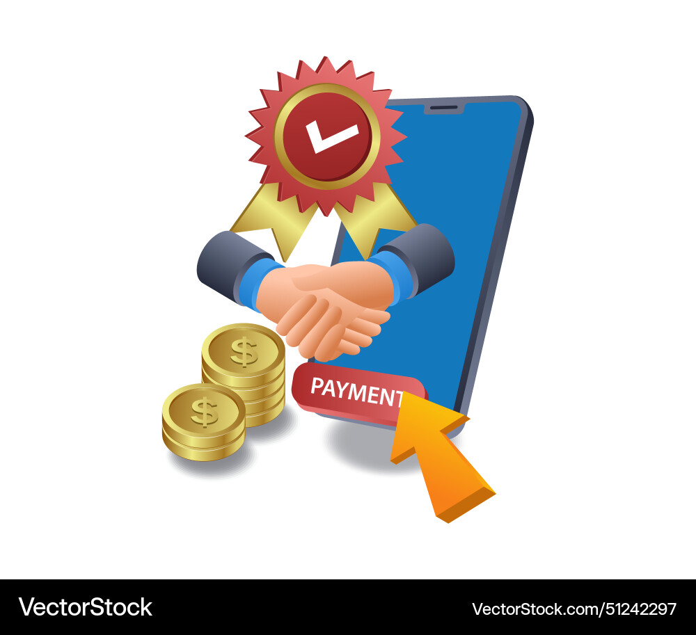 Online purchase transactions technology Royalty Free Vector
