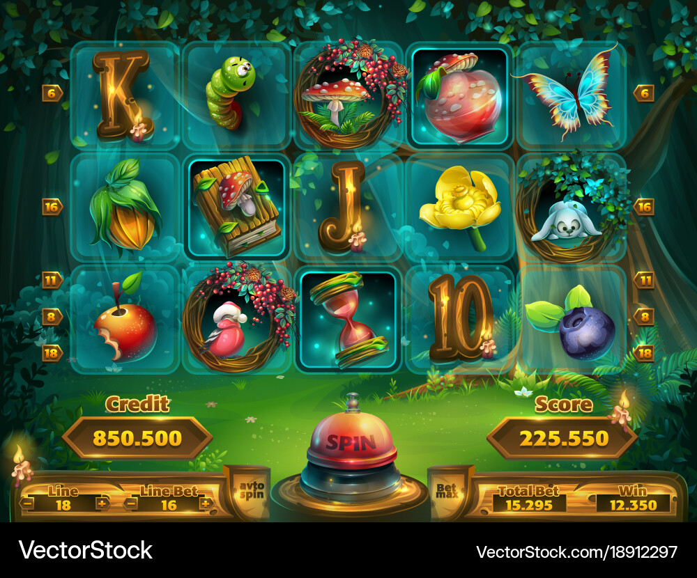 Playing field slots game for user interface Vector Image