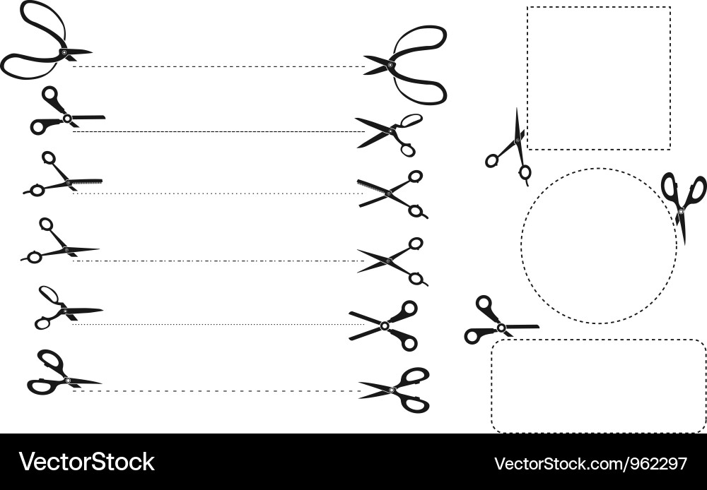 Scissor Collection Set Royalty Free Vector Image