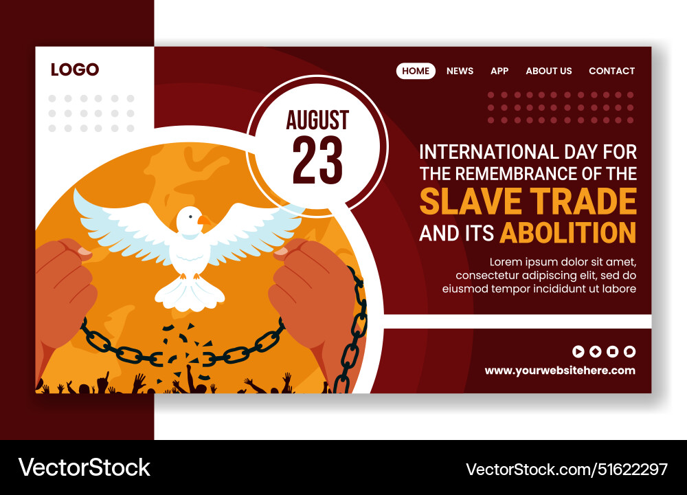 Slave trade and abolition day social media Vector Image
