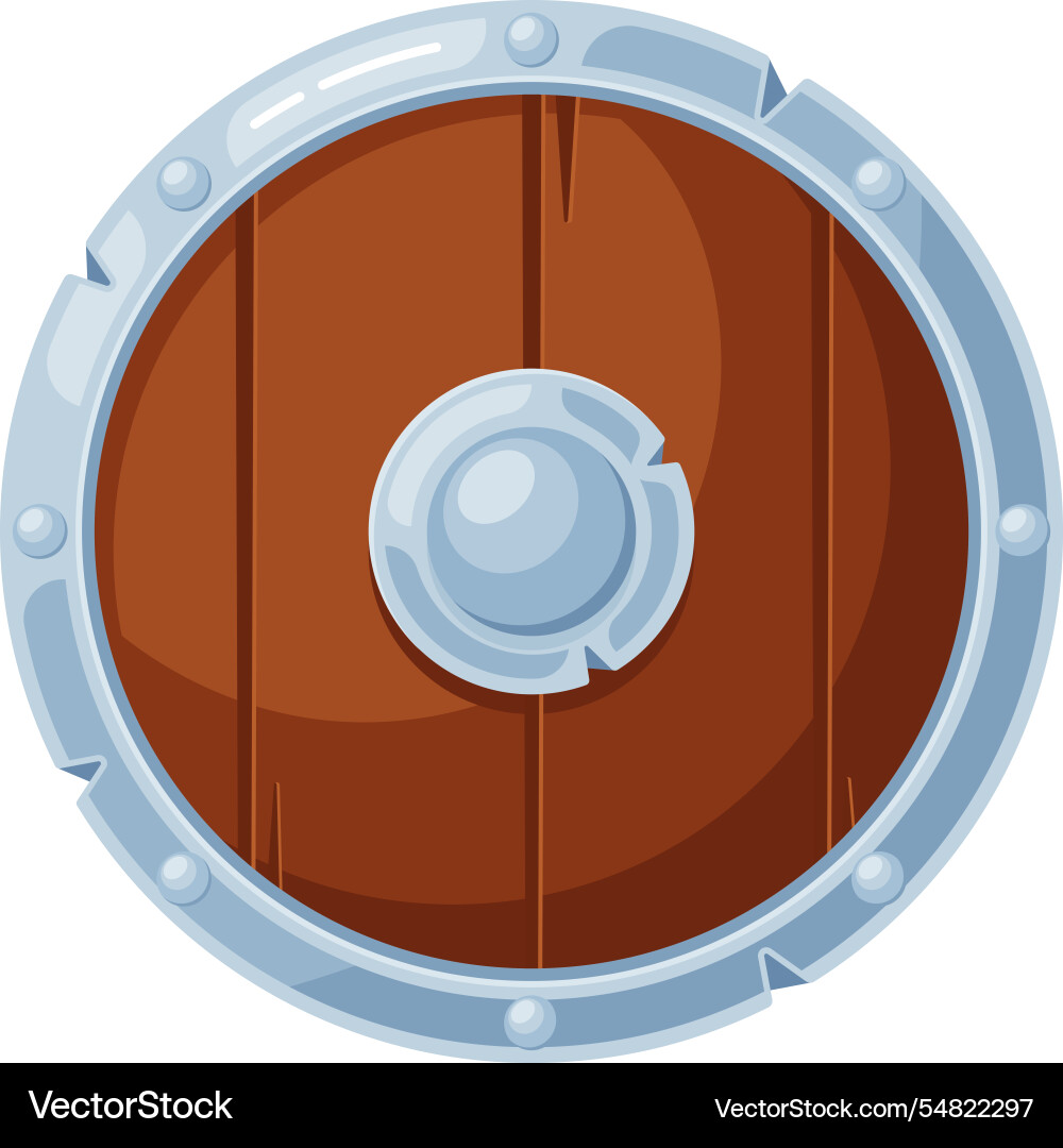 Wooden viking round shield Royalty Free Vector Image