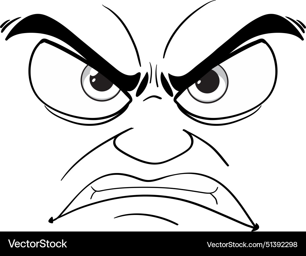 Art of an angry face Royalty Free Vector Image