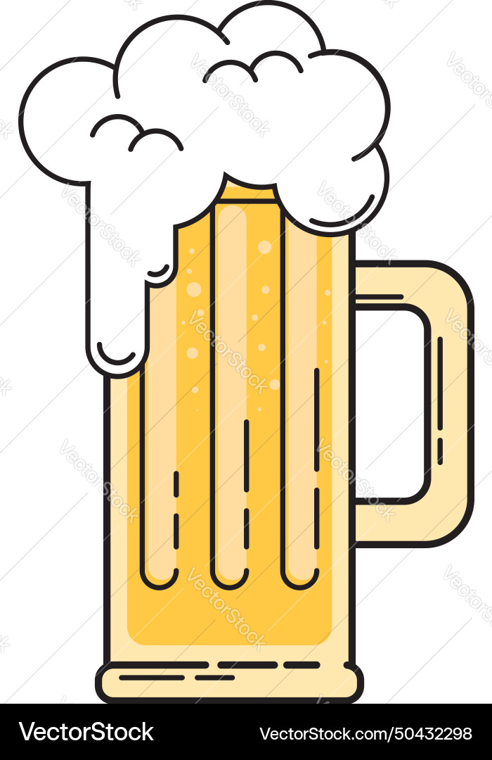 Beer mug in cartoon style Royalty Free Vector Image