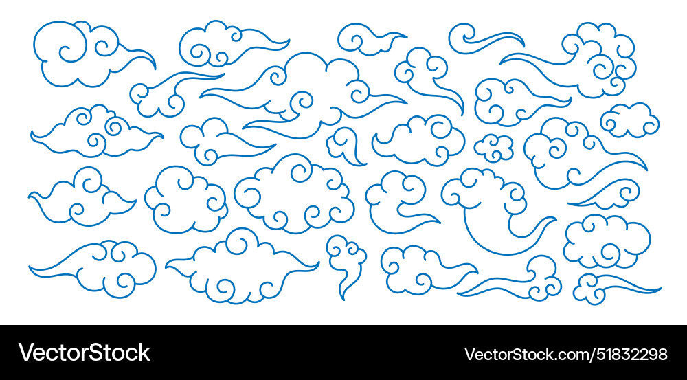 Chinese clouds traditional oriental cloudy Vector Image