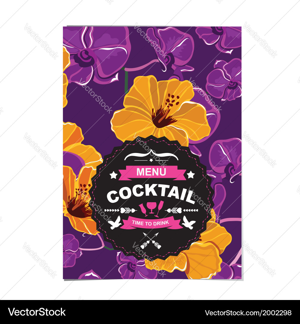 Cocktail bar menu template design Royalty Free Vector Image