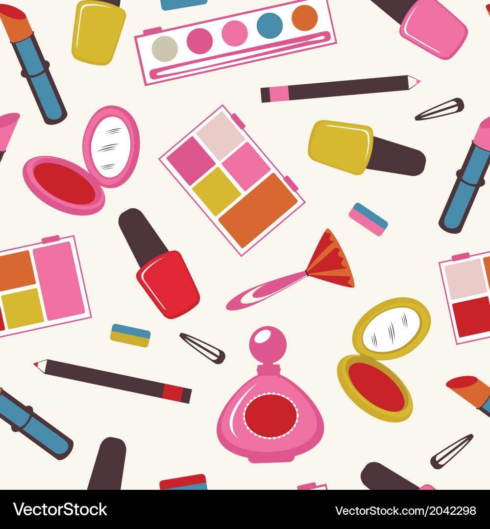 Colorful Makeup Pattern Royalty Free Vector Image