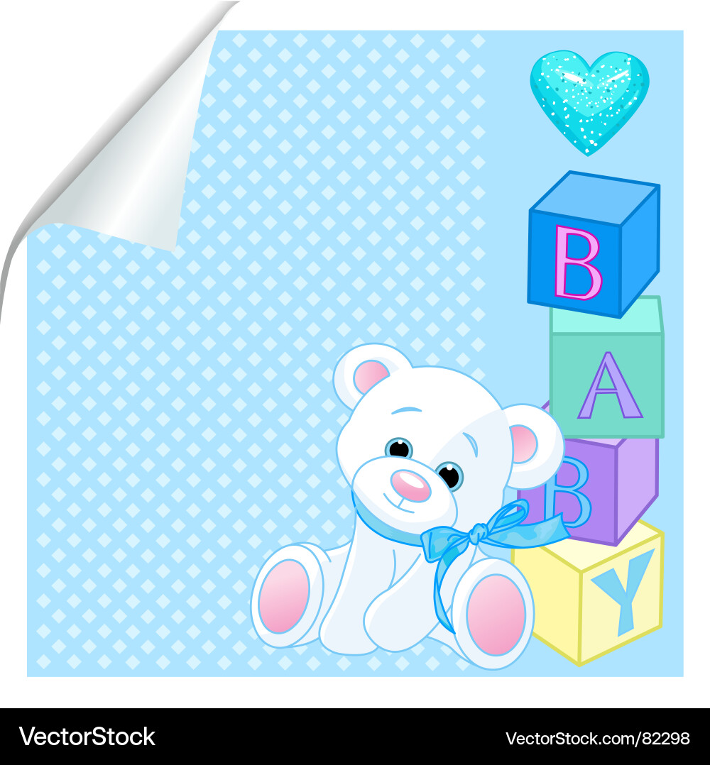 Cute Teddy Bear Alphabet Blocks Royalty Free Vector Image