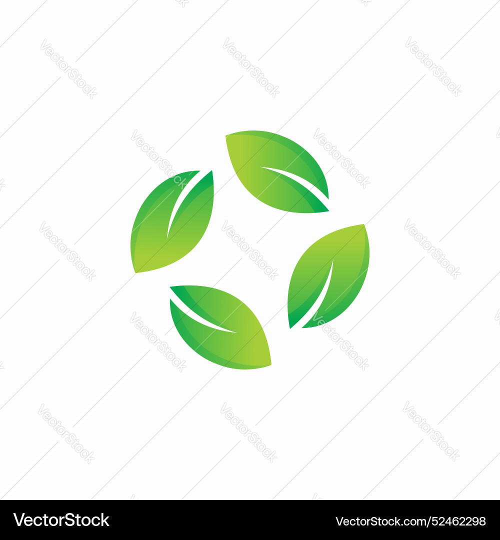 Leaf rotation logo design concept swirl Royalty Free Vector