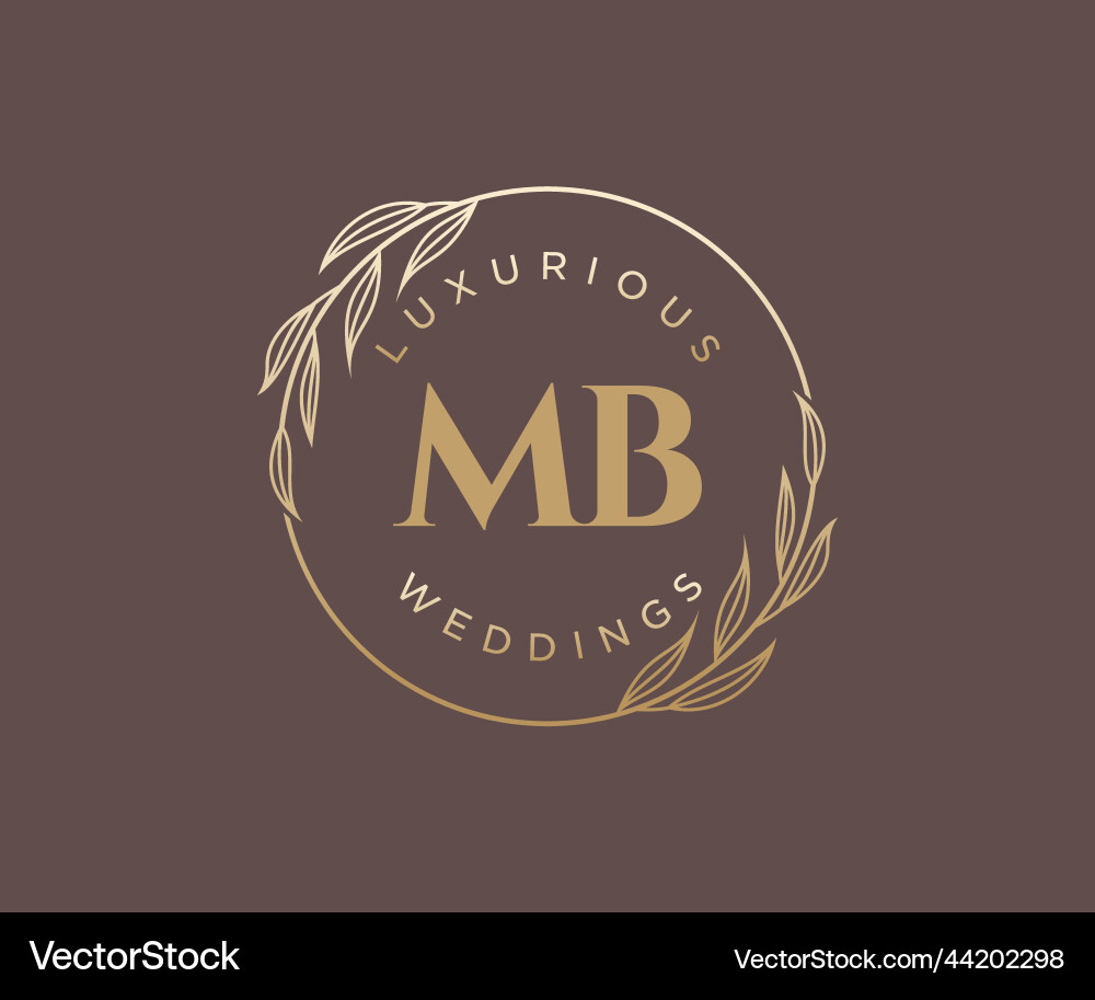 Mb initials letter wedding monogram logos Vector Image