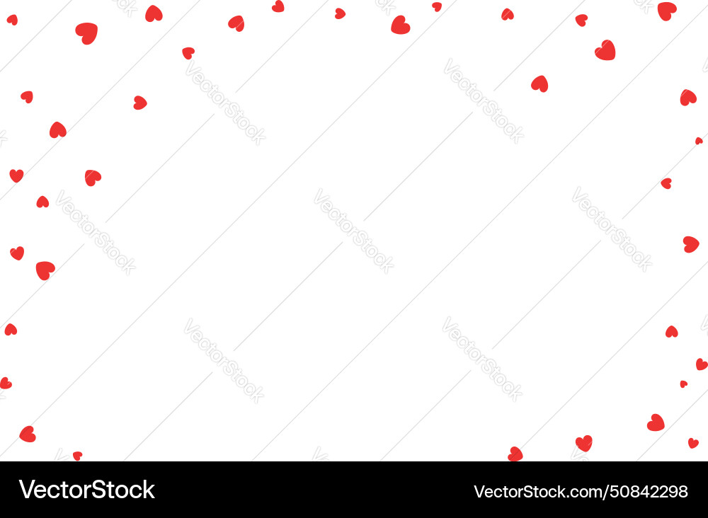 Red hearts frame border with copy space Royalty Free Vector