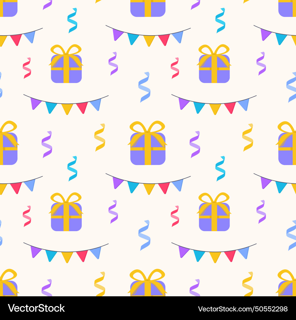 Seamless pattern birthday party Royalty Free Vector Image