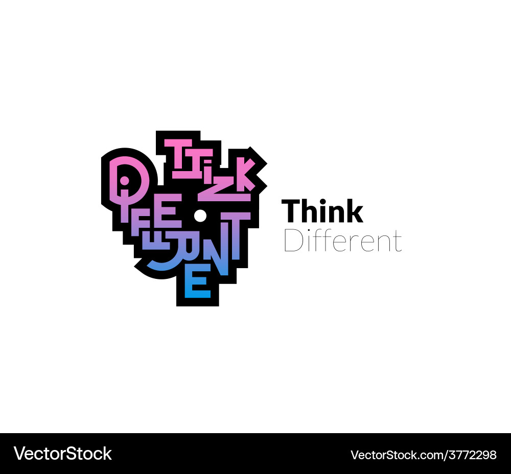 Think different phrase graffiti logo sign Vector Image