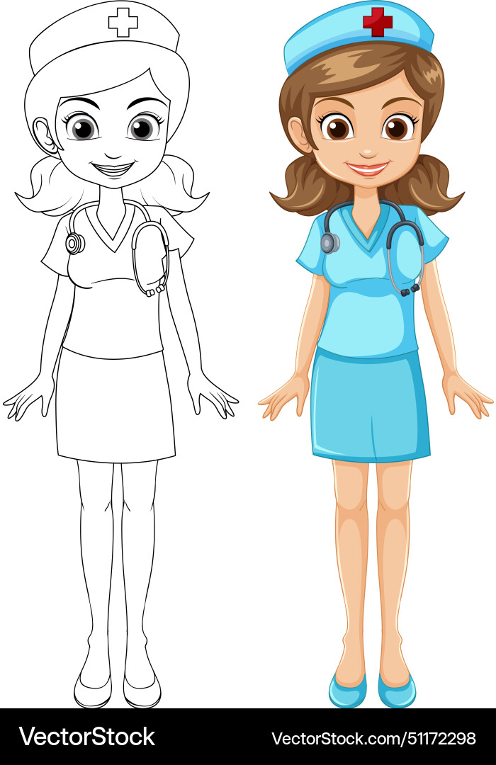 Two nurse characters Royalty Free Vector Image